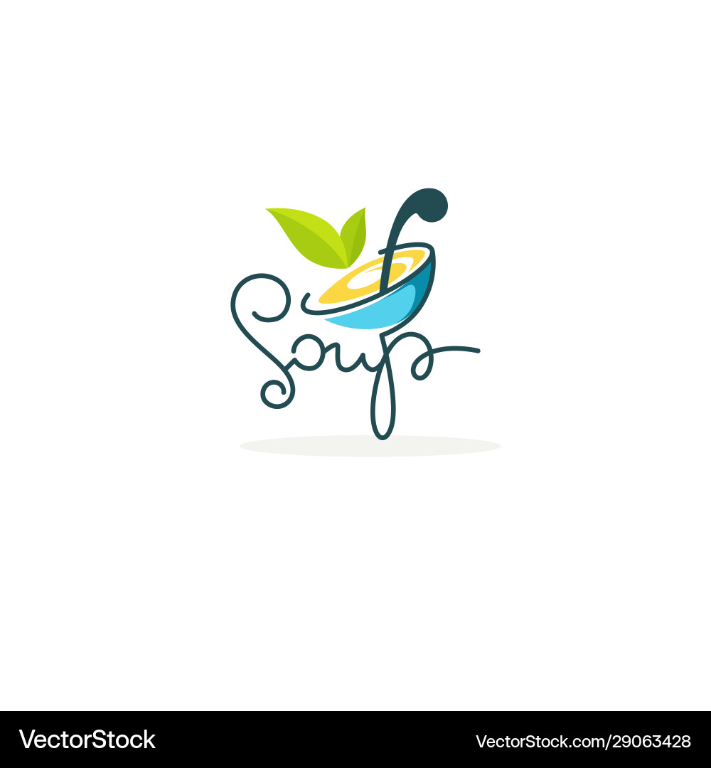 Cook soup logo template with image cartoon Vector Image