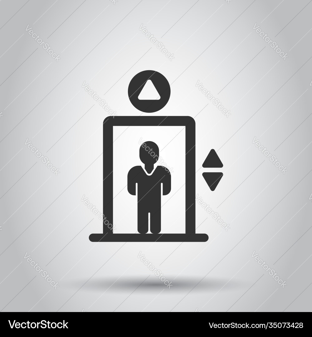 Elevator icon in flat style lift on white Vector Image