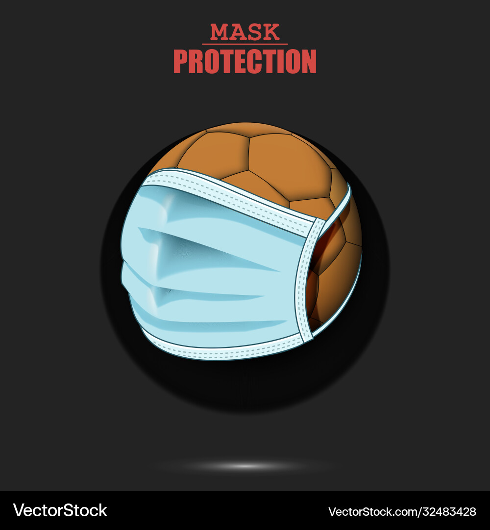 Handball ball with a protection mask Royalty Free Vector