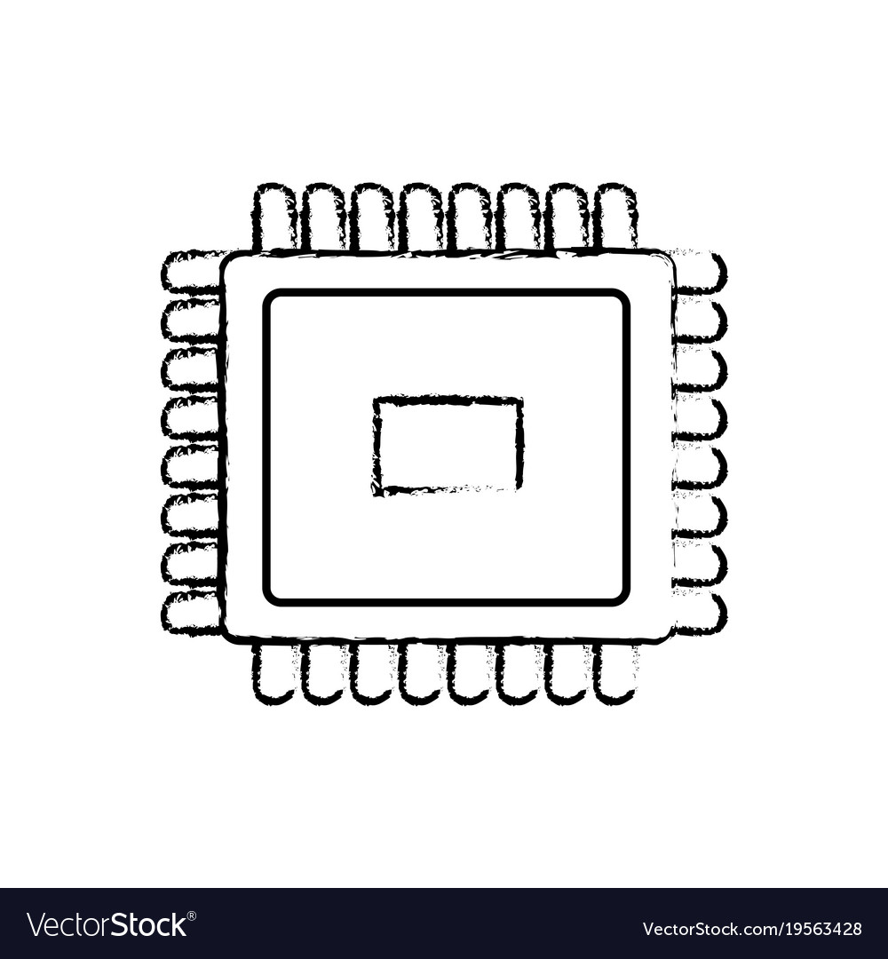 Isolated processor design Royalty Free Vector Image