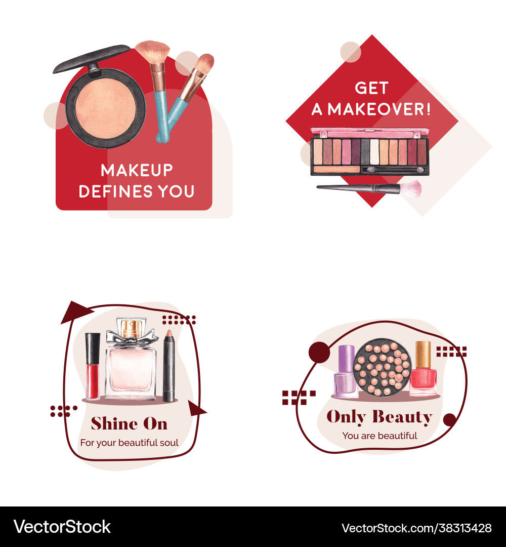 Logo design with makeup concept for branding Vector Image