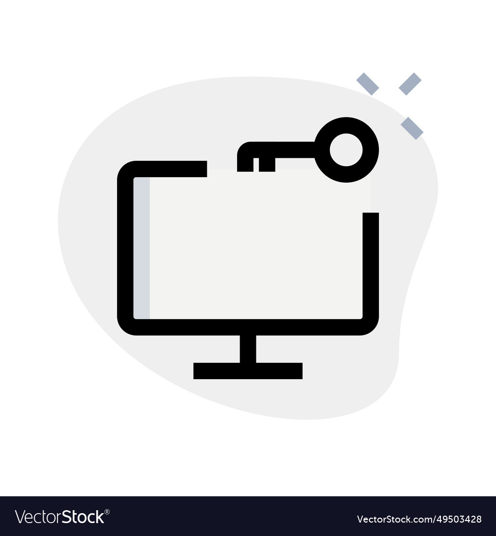 Monitor key for system security Royalty Free Vector Image