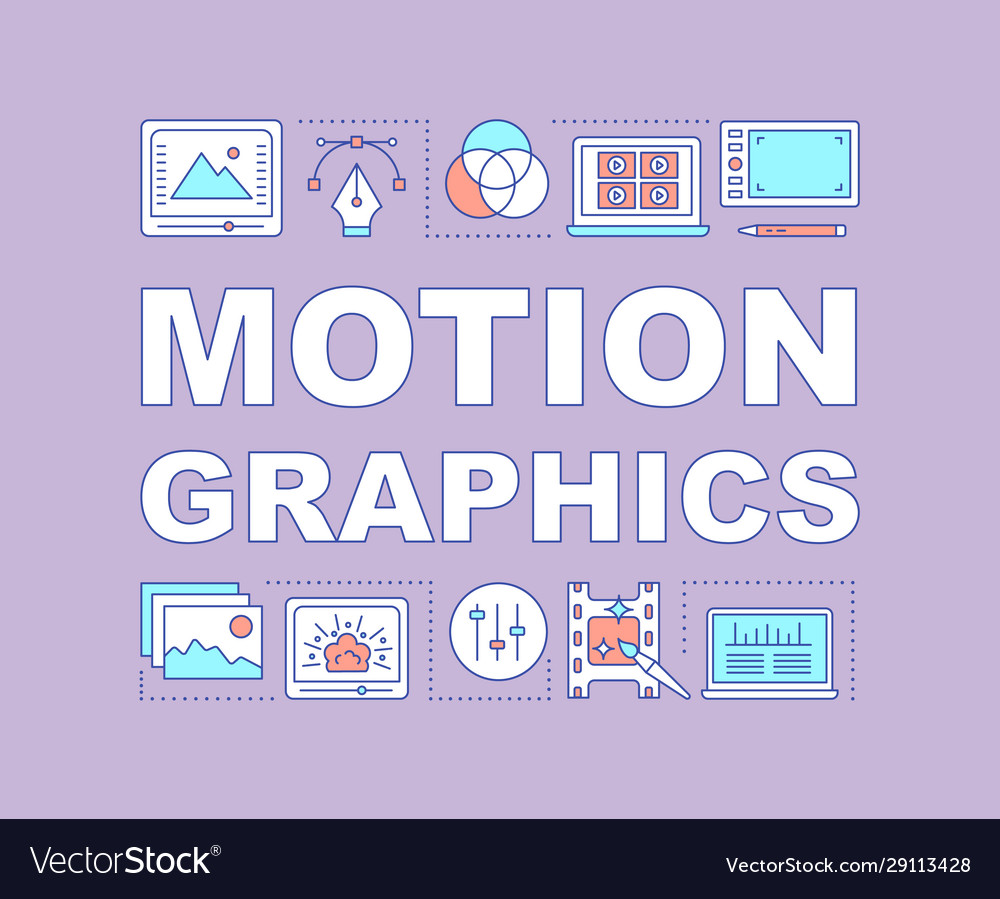 Motion graphics word concepts banner Royalty Free Vector