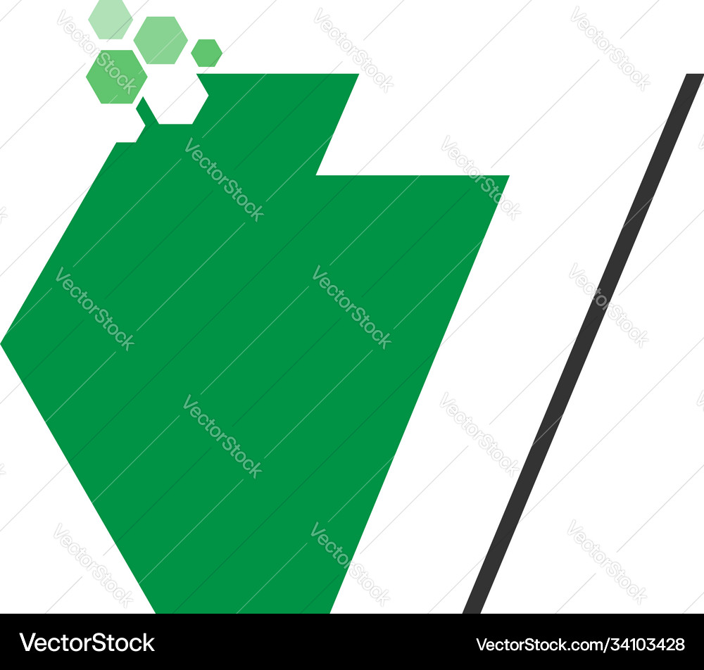 Number 7 on hexagon icon design Royalty Free Vector Image