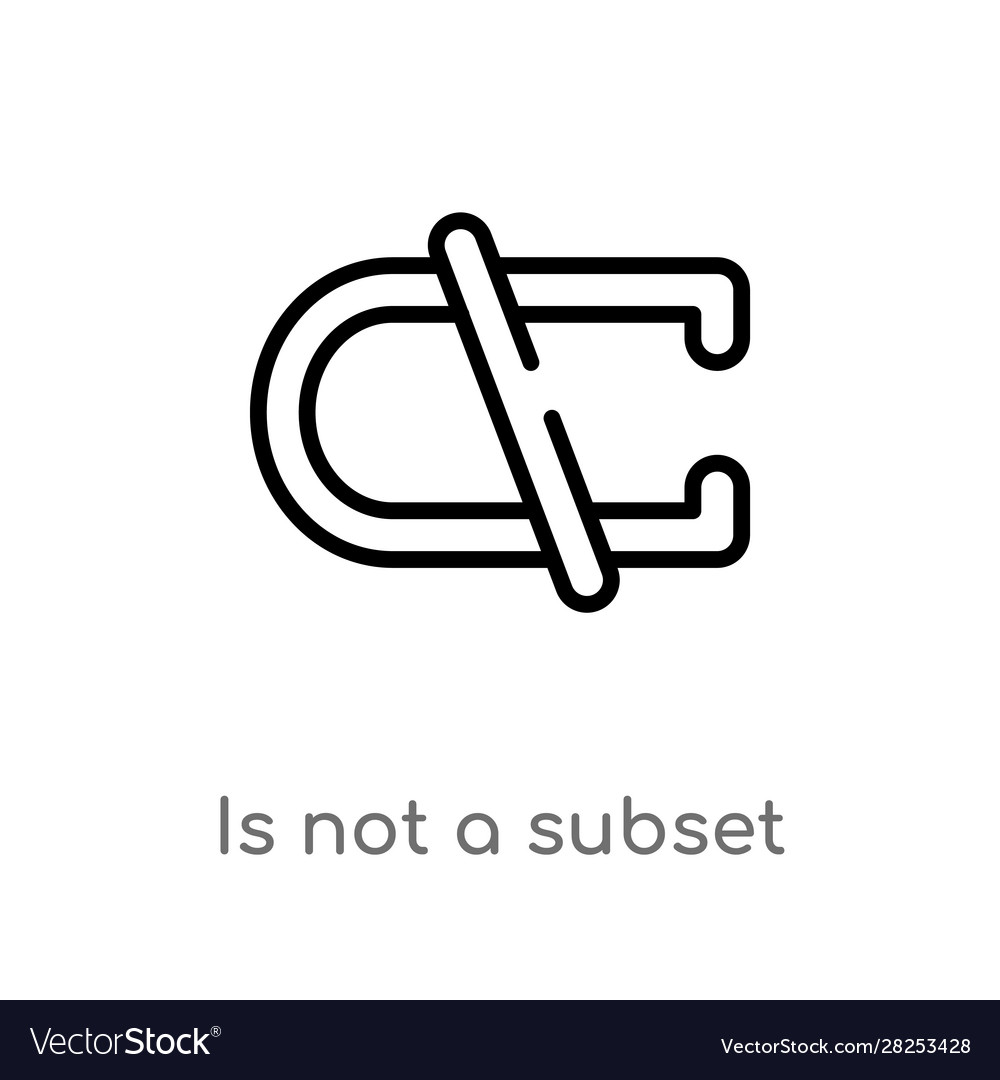 Outline Is Not A Subset Icon Isolated Black Vector Image