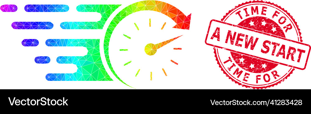 Round scratched time for a new start seal Vector Image