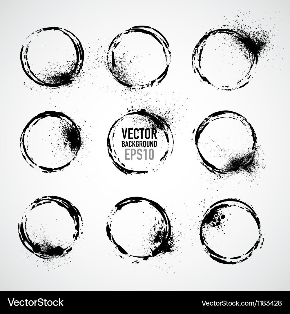 Set of round grunge frames background Royalty Free Vector