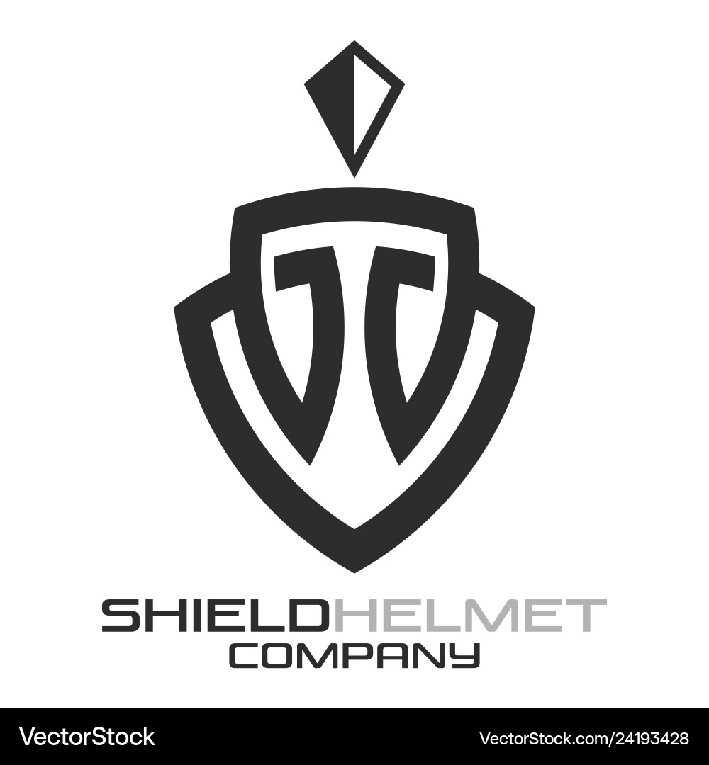 Shield helmet logo Royalty Free Vector Image - VectorStock