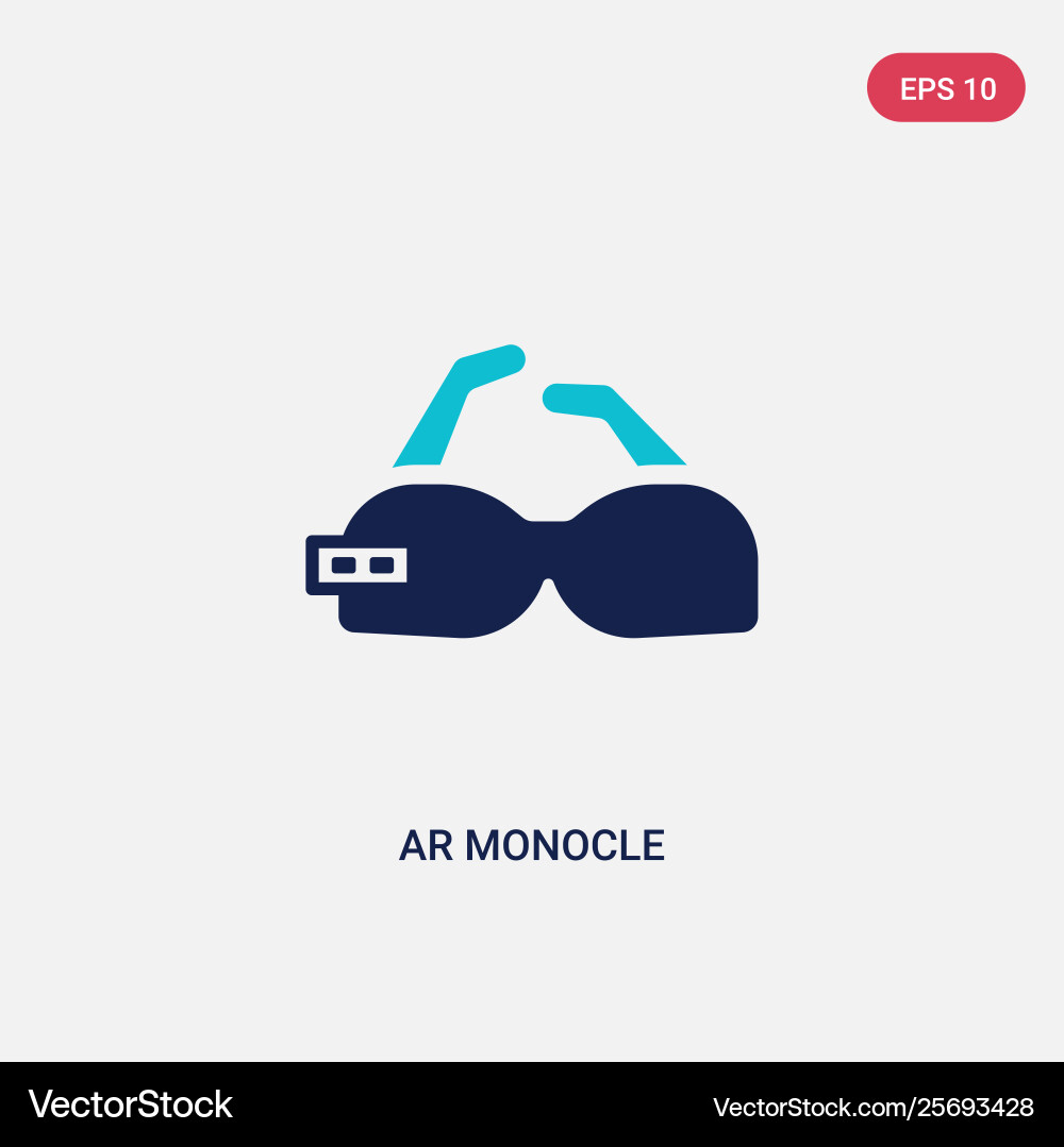 Two color ar monocle icon from artificial Vector Image