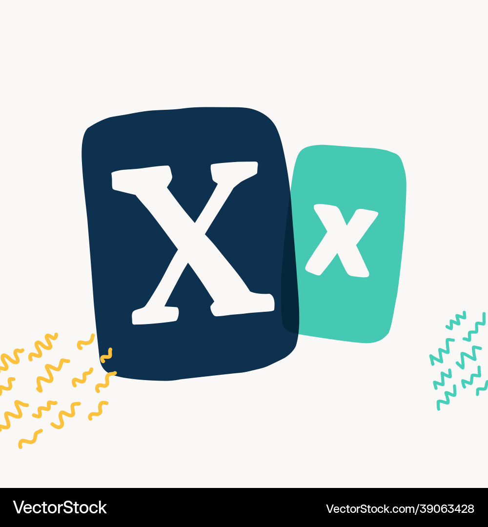 X letter typewriter-inspired logo with bold slab Vector Image