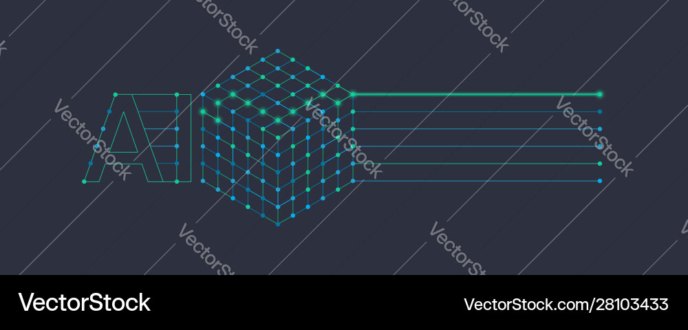 Ai machine learning deep design element Royalty Free Vector