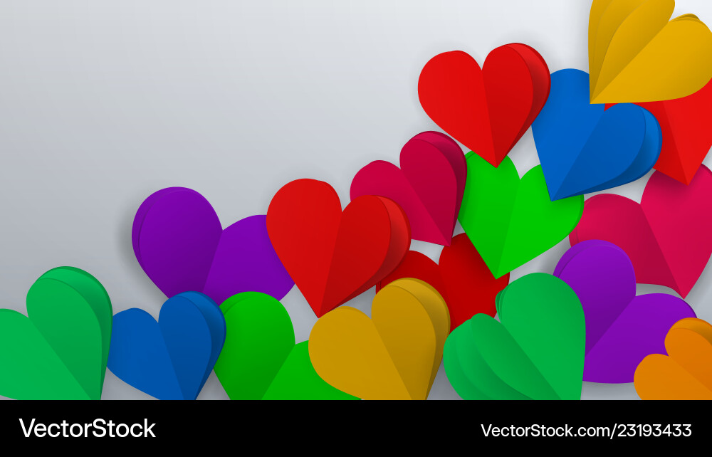 Background with paper hearts Royalty Free Vector Image