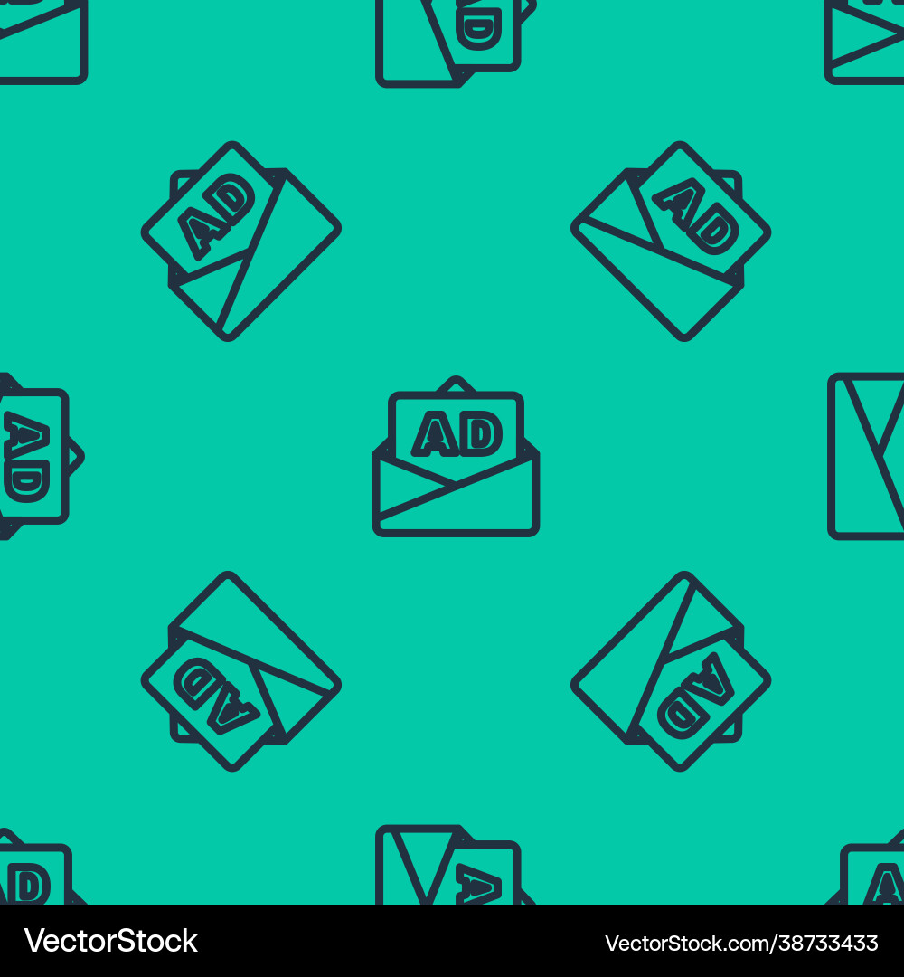 Blue line advertising icon isolated seamless Vector Image