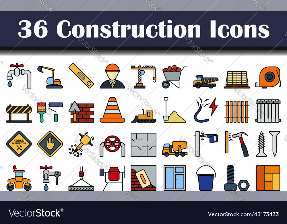 Construction icon set Royalty Free Vector Image