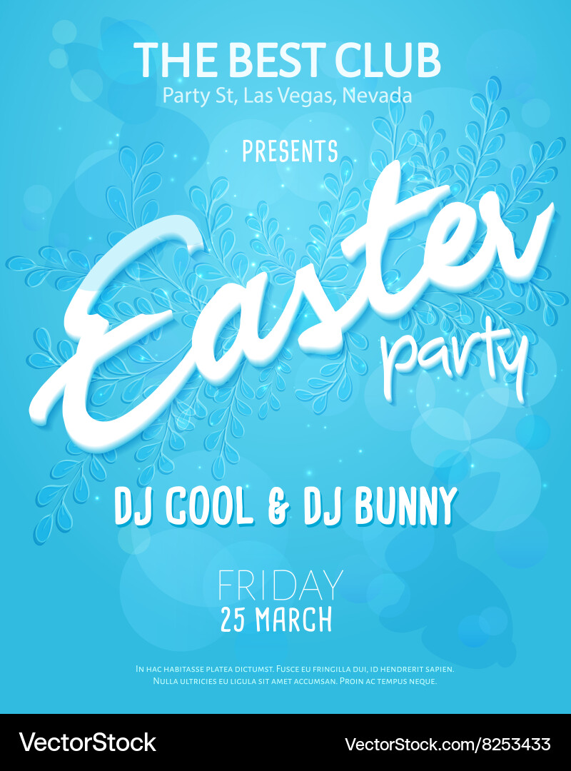 Easter day party invitation poster with hand drawn