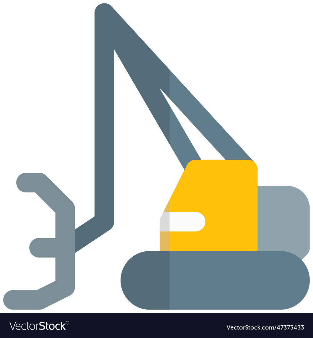 Feller buncher a harvester used in logging Vector Image