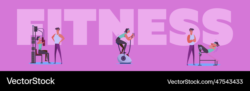Fitness club set Royalty Free Vector Image - VectorStock