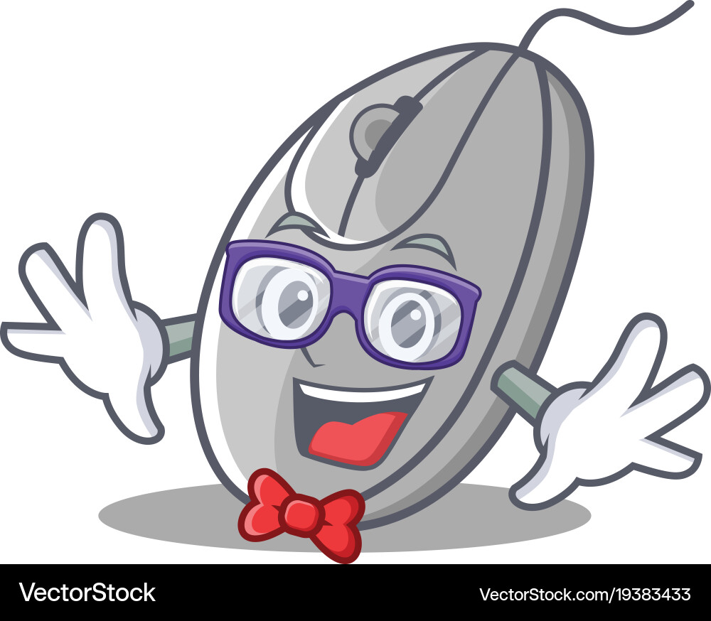 Geek mouse character cartoon style Royalty Free Vector Image