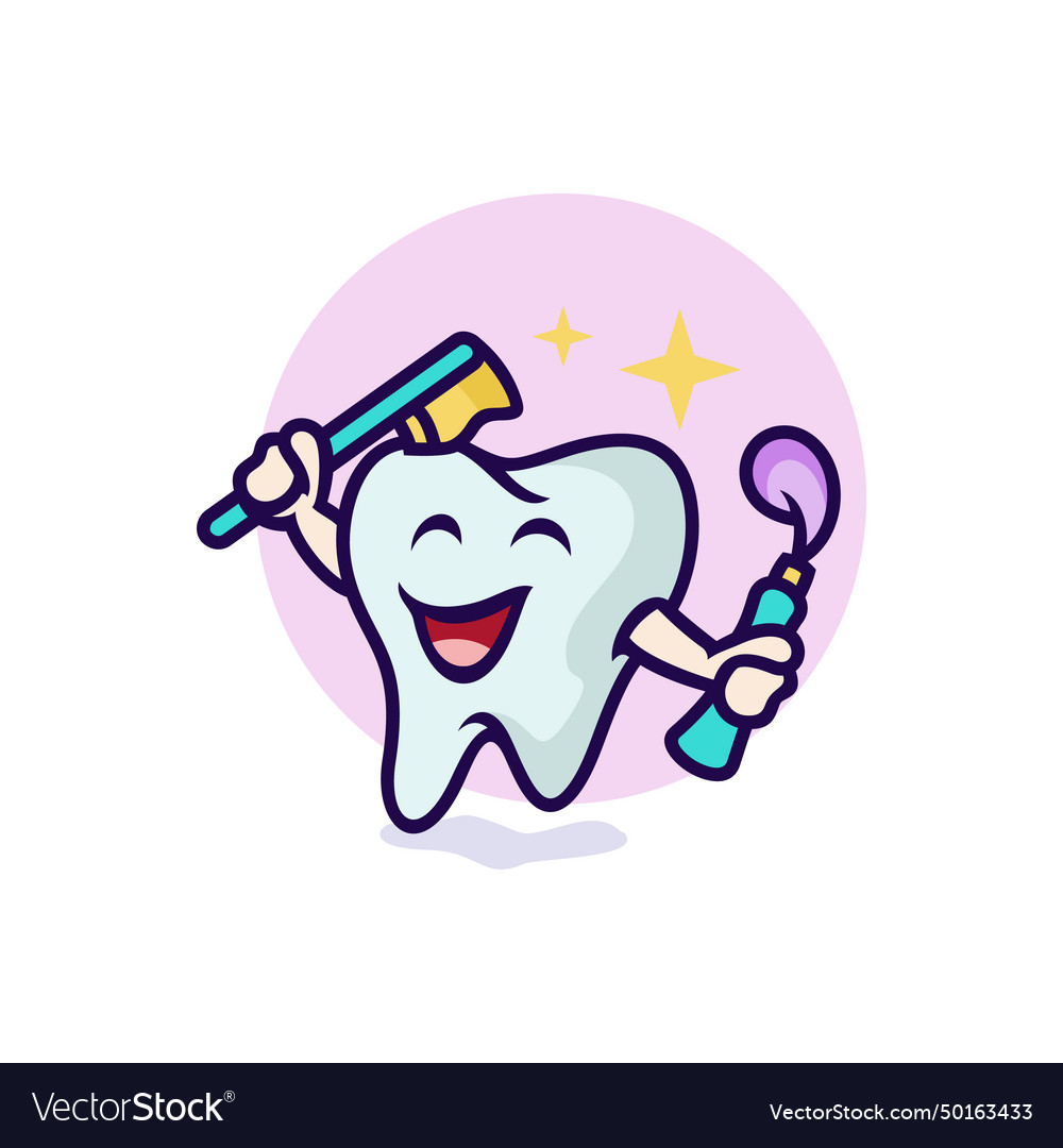 Happy Tooth Royalty Free Vector Image Vectorstock