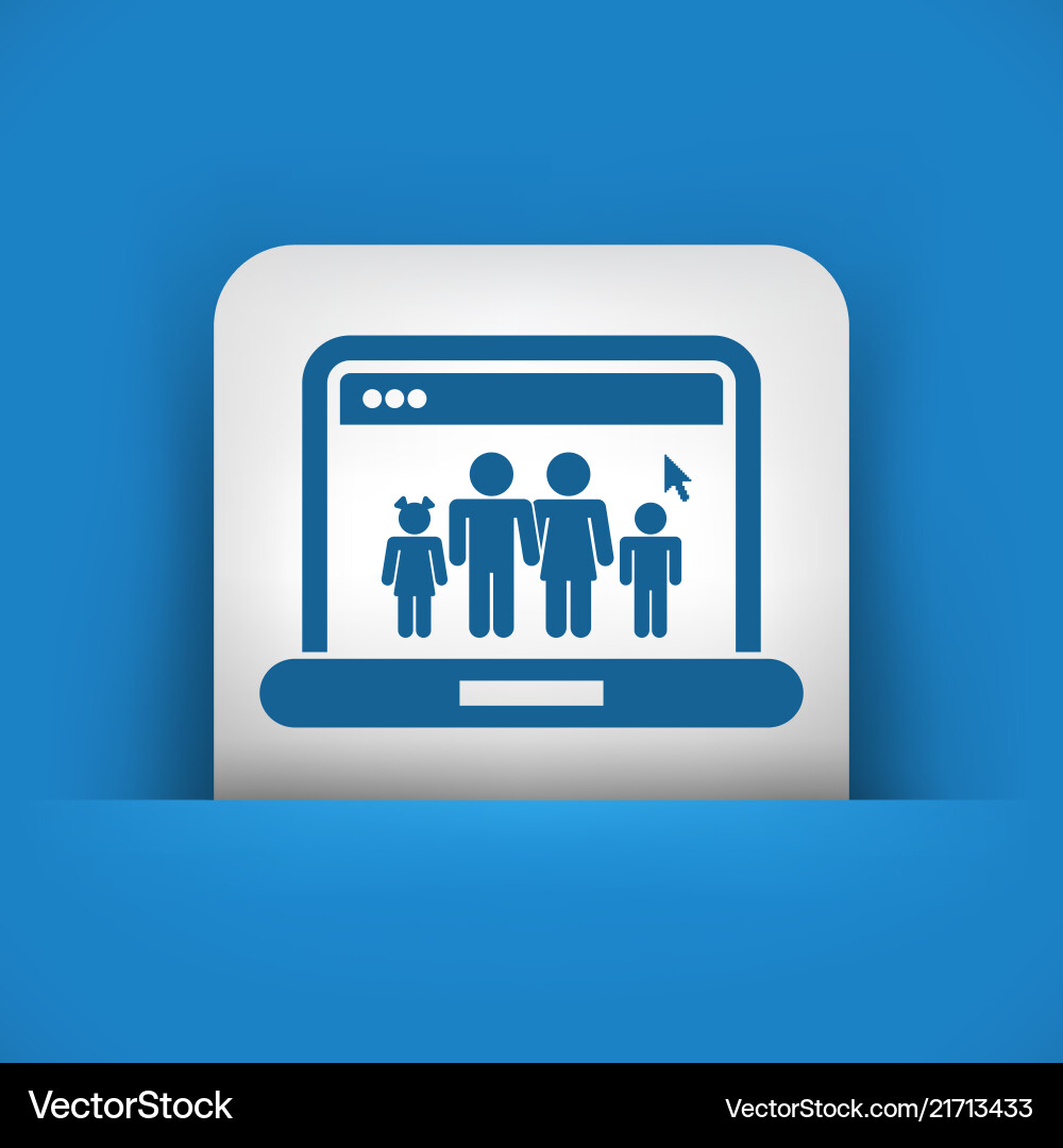 Icon of computer family concept Royalty Free Vector Image