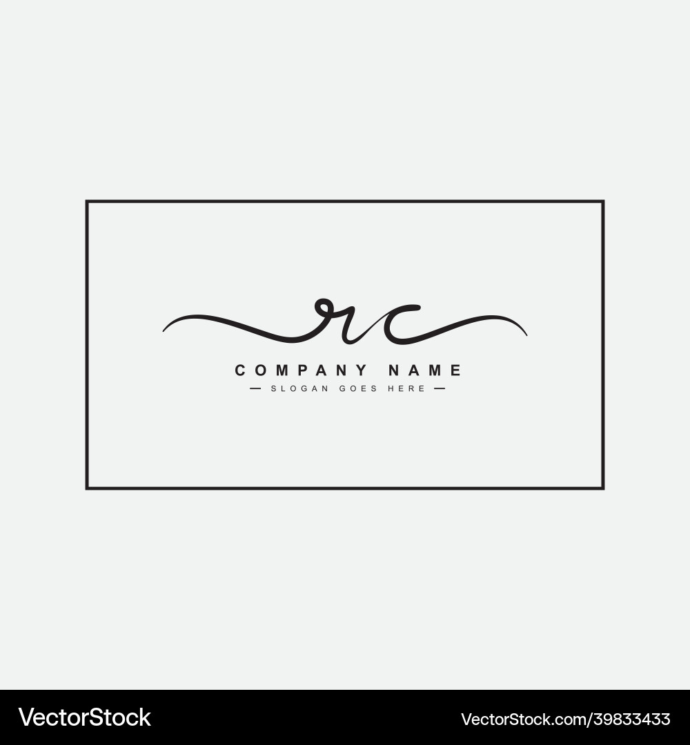 Initial letter rc logo hand drawn signature logo Vector Image
