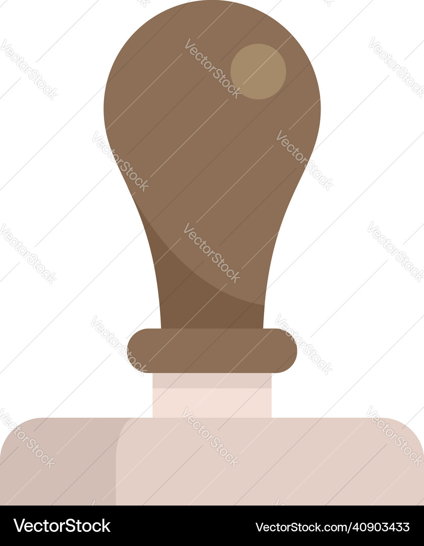 Notary metal stamp icon flat isolated Royalty Free Vector