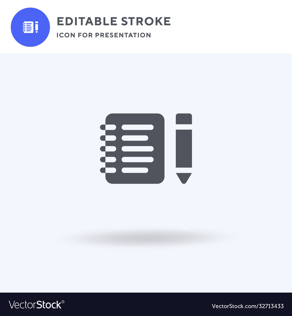 Notes icon filled flat sign solid Royalty Free Vector Image