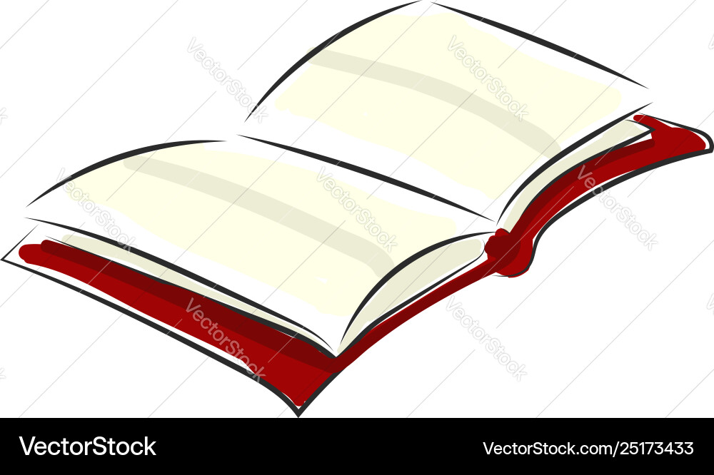 Portrait an opened red book or color Royalty Free Vector