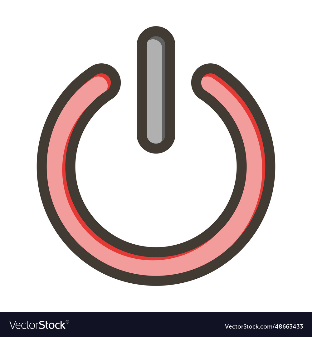 Power thick line filled colors icon for personal Vector Image