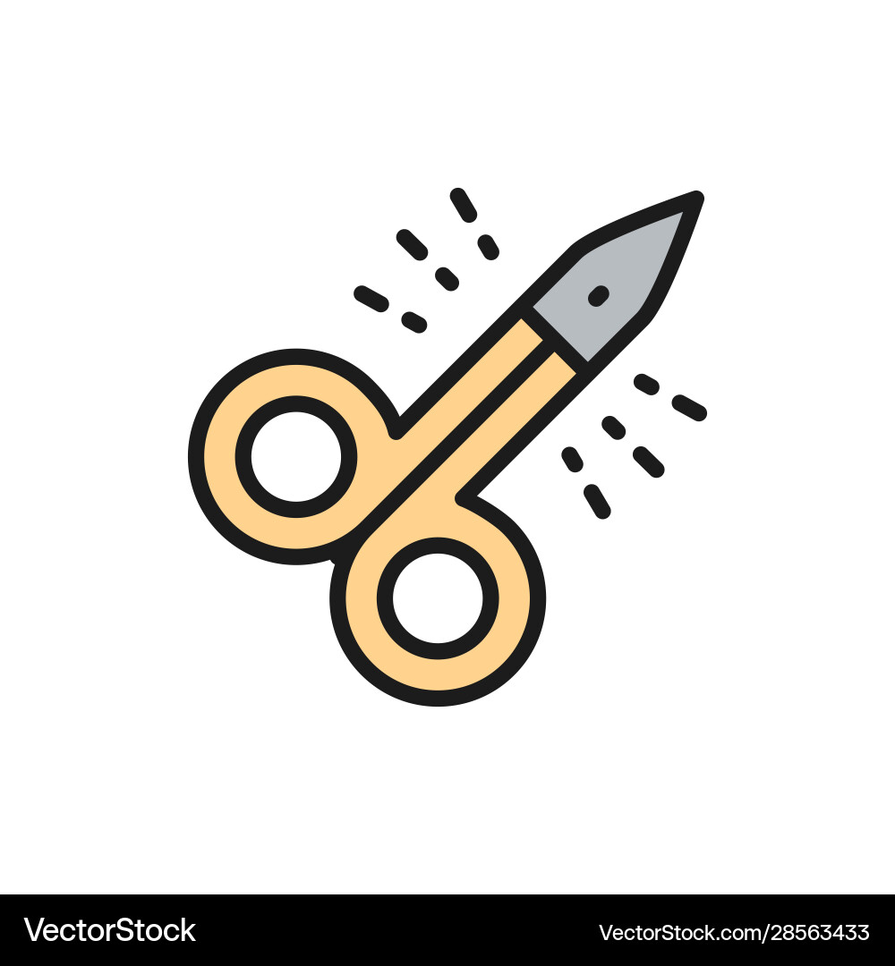 Precision cuticle and nail manicure scissors flat Vector Image