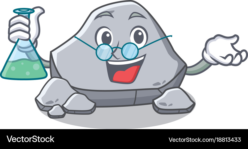 Professor stone character cartoon style Royalty Free Vector