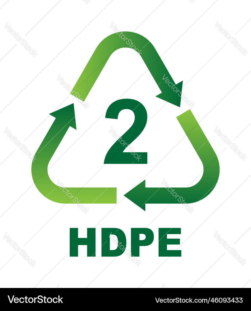 Recycling symbols for plastic icon hdpe Royalty Free Vector