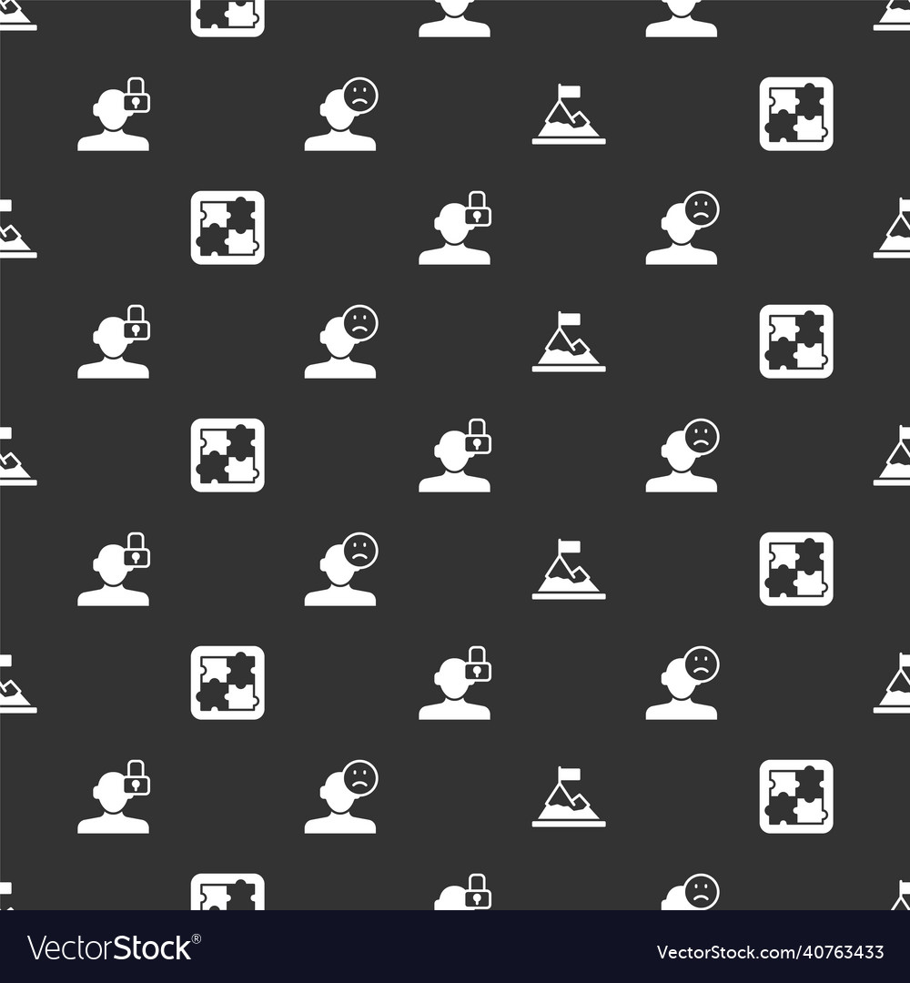 Set mountains with flag on top solution problem Vector Image