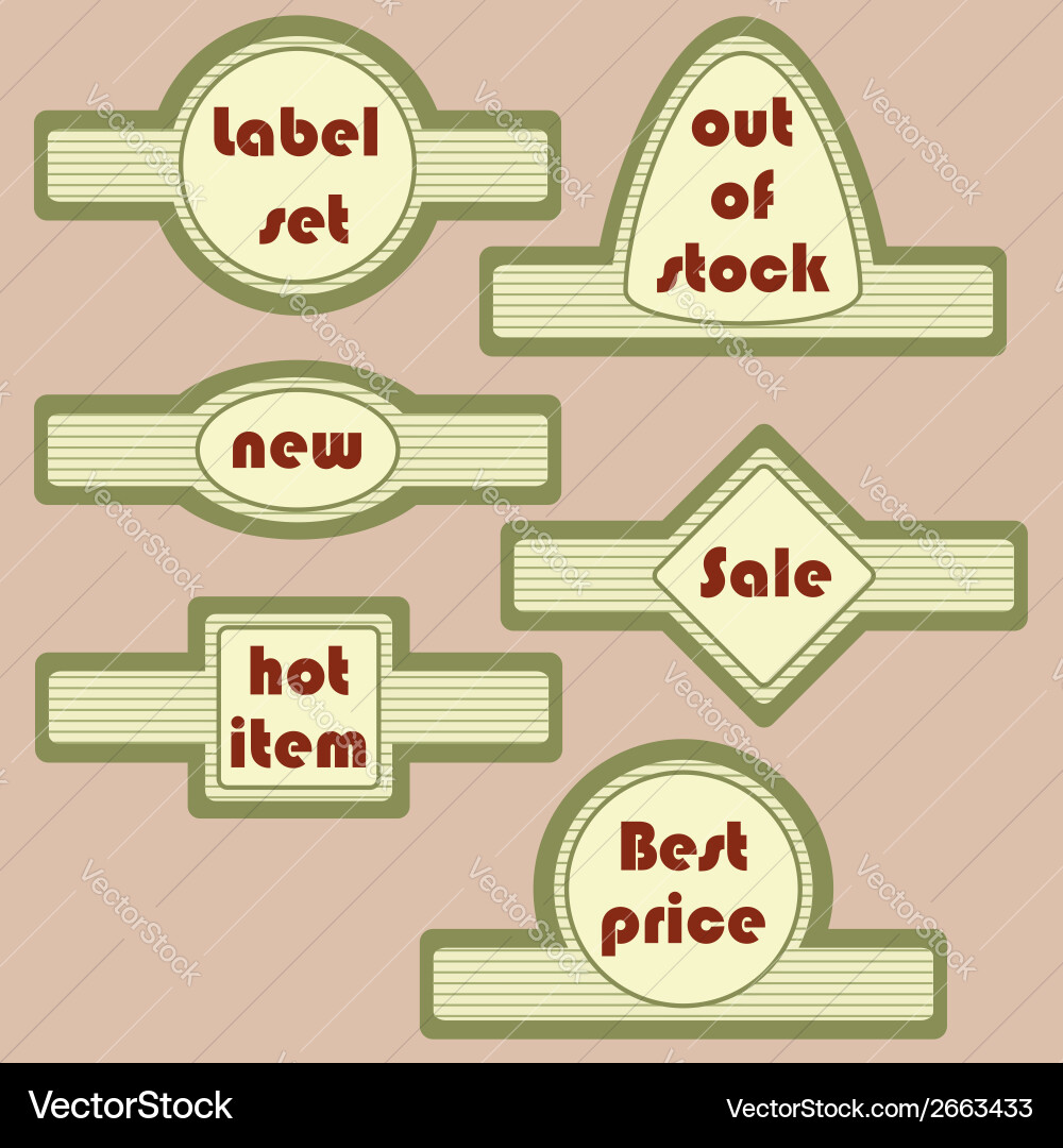 Set of retro decorative labels Royalty Free Vector Image