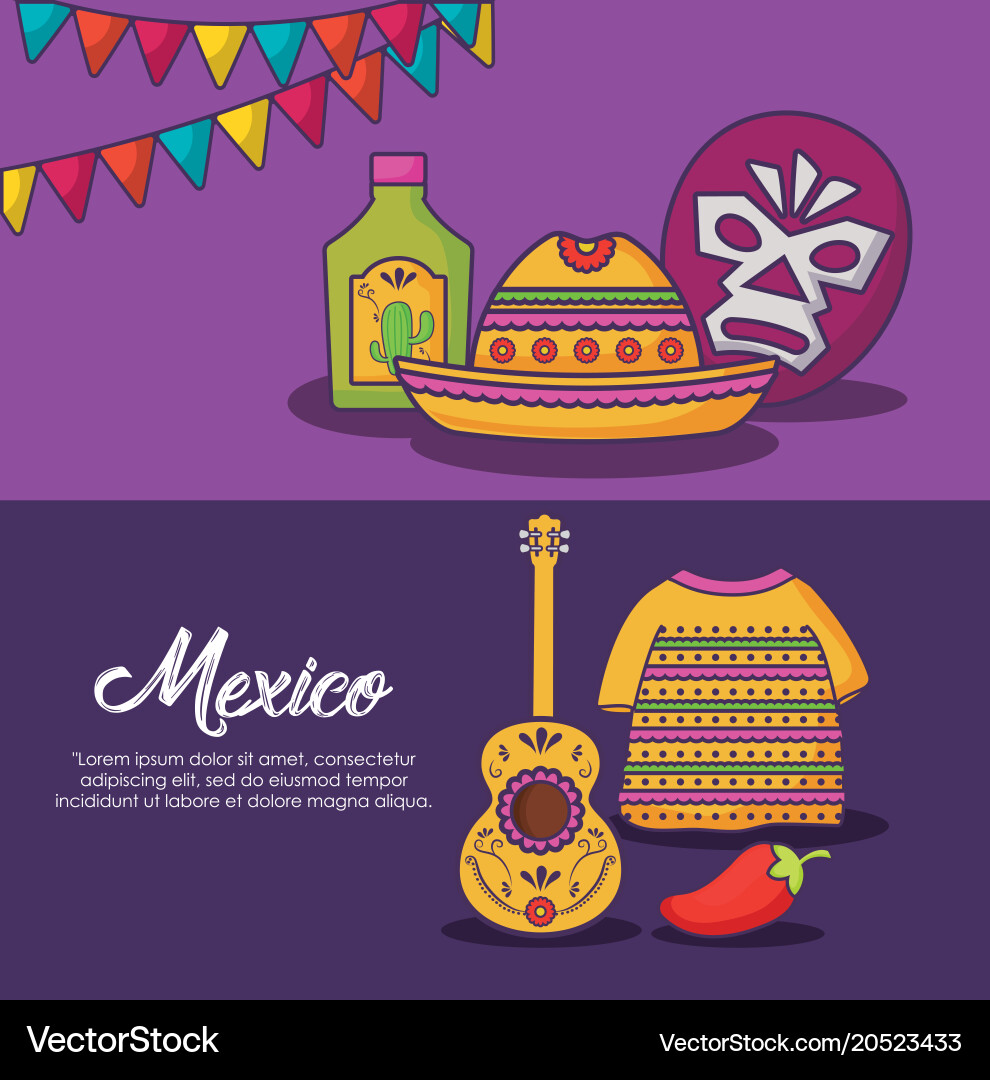 Viva mexico design Royalty Free Vector Image - VectorStock