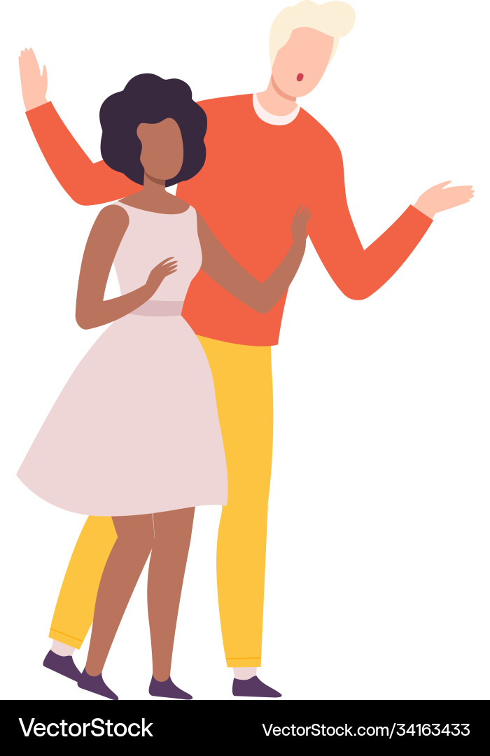 Young couple talking to each other and gesturing Vector Image