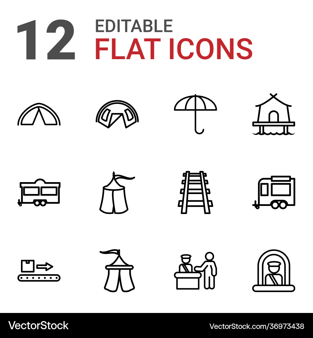 12 tourist icons Royalty Free Vector Image - VectorStock
