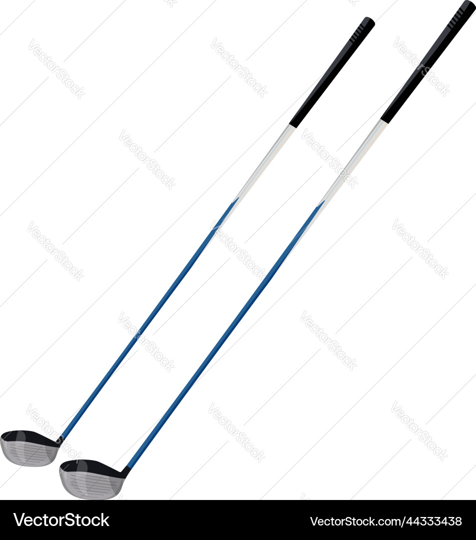 Blue golf clubs on a white background Royalty Free Vector