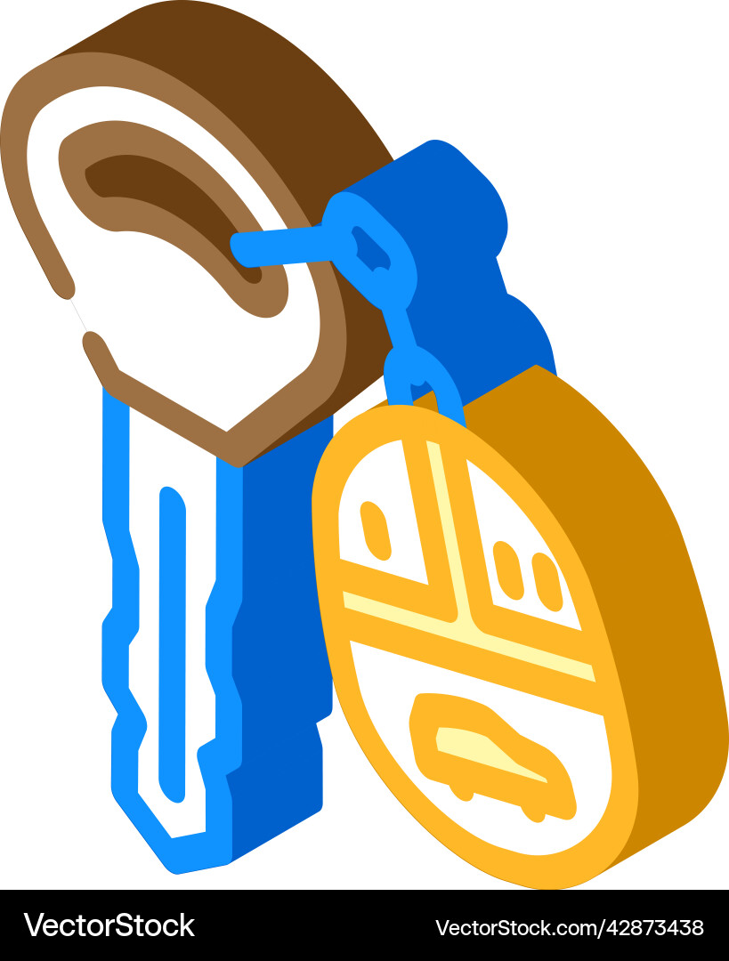 Car key with fob isometric icon Royalty Free Vector Image