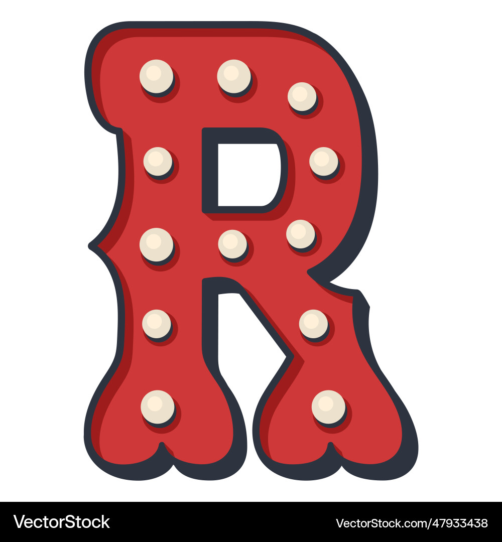 Carnival letter r color Royalty Free Vector Image