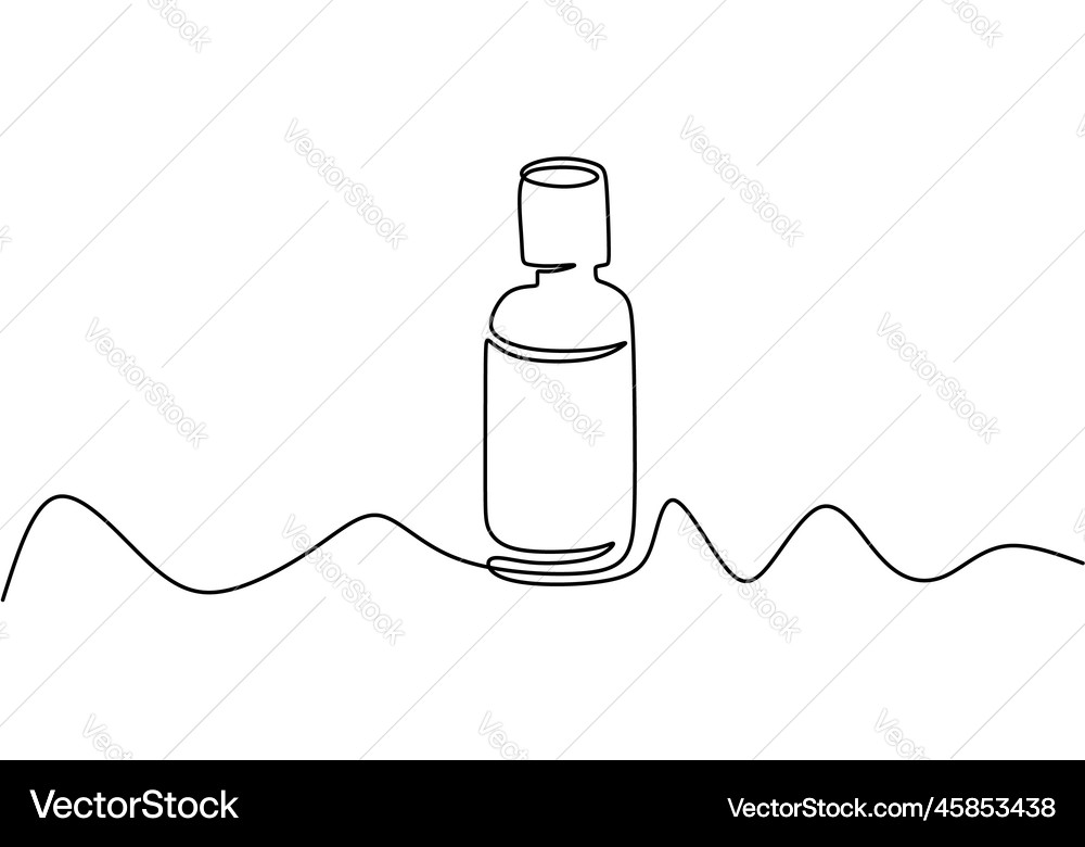 Continuous one line drawing of essential oils Vector Image