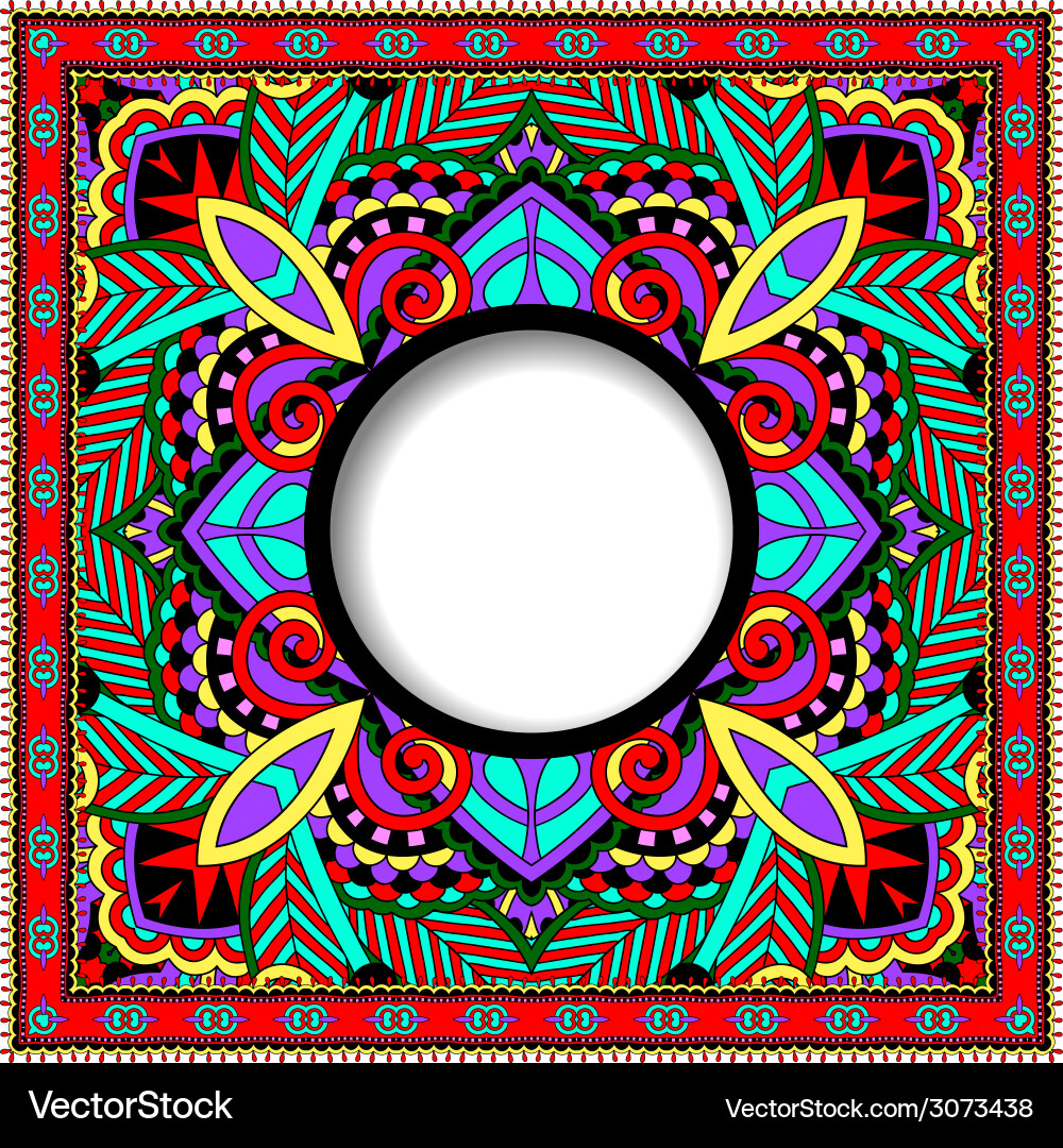 Decorative pattern of ukrainian ethnic carpet Vector Image