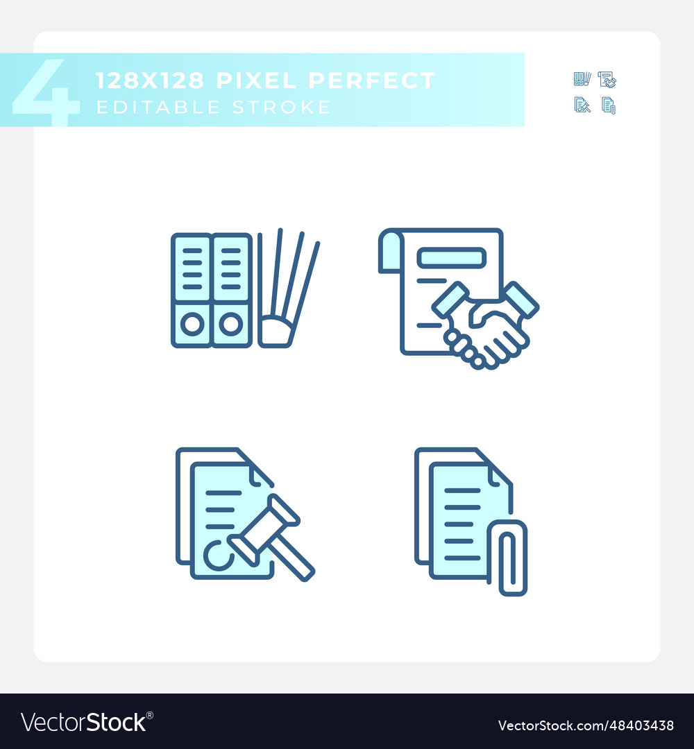 Editable pixel perfect blue document icons Vector Image Editable pixel perfect blue document icons Vector Image