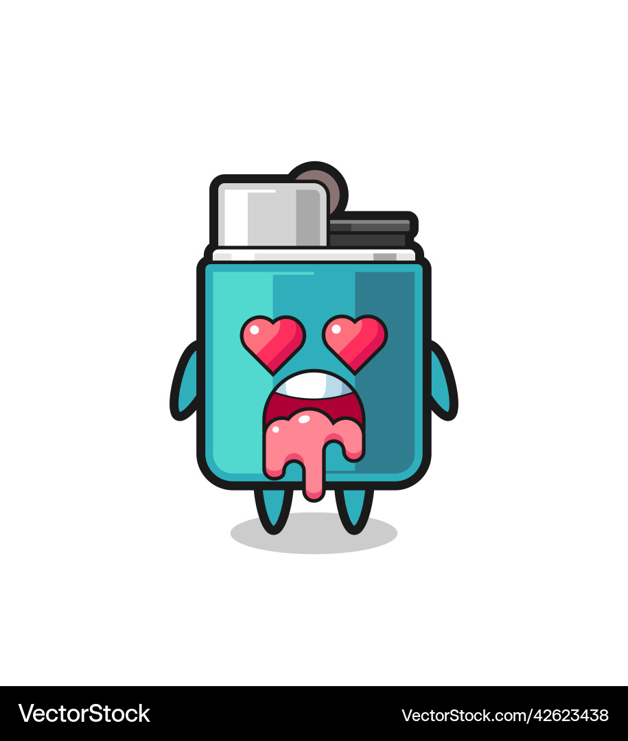 Falling in love expression of a cute lighter Vector Image