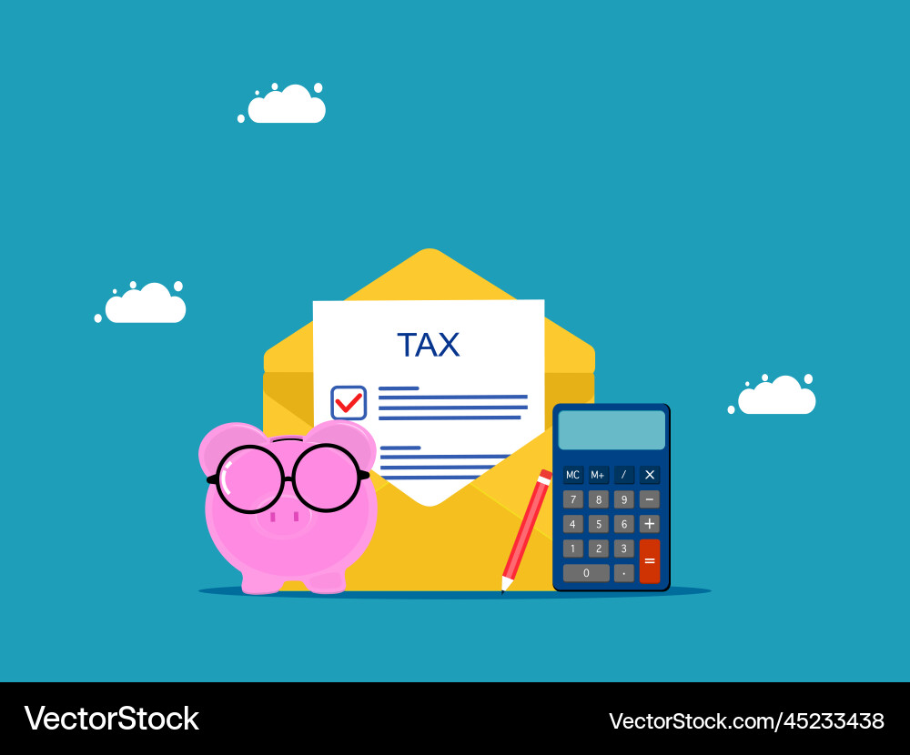 File tax returns and complete tax forms calculate Vector Image