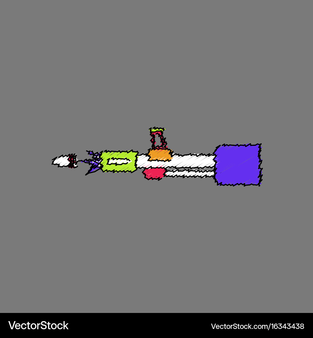 Flat shading style icon machine gun bullet shot Vector Image
