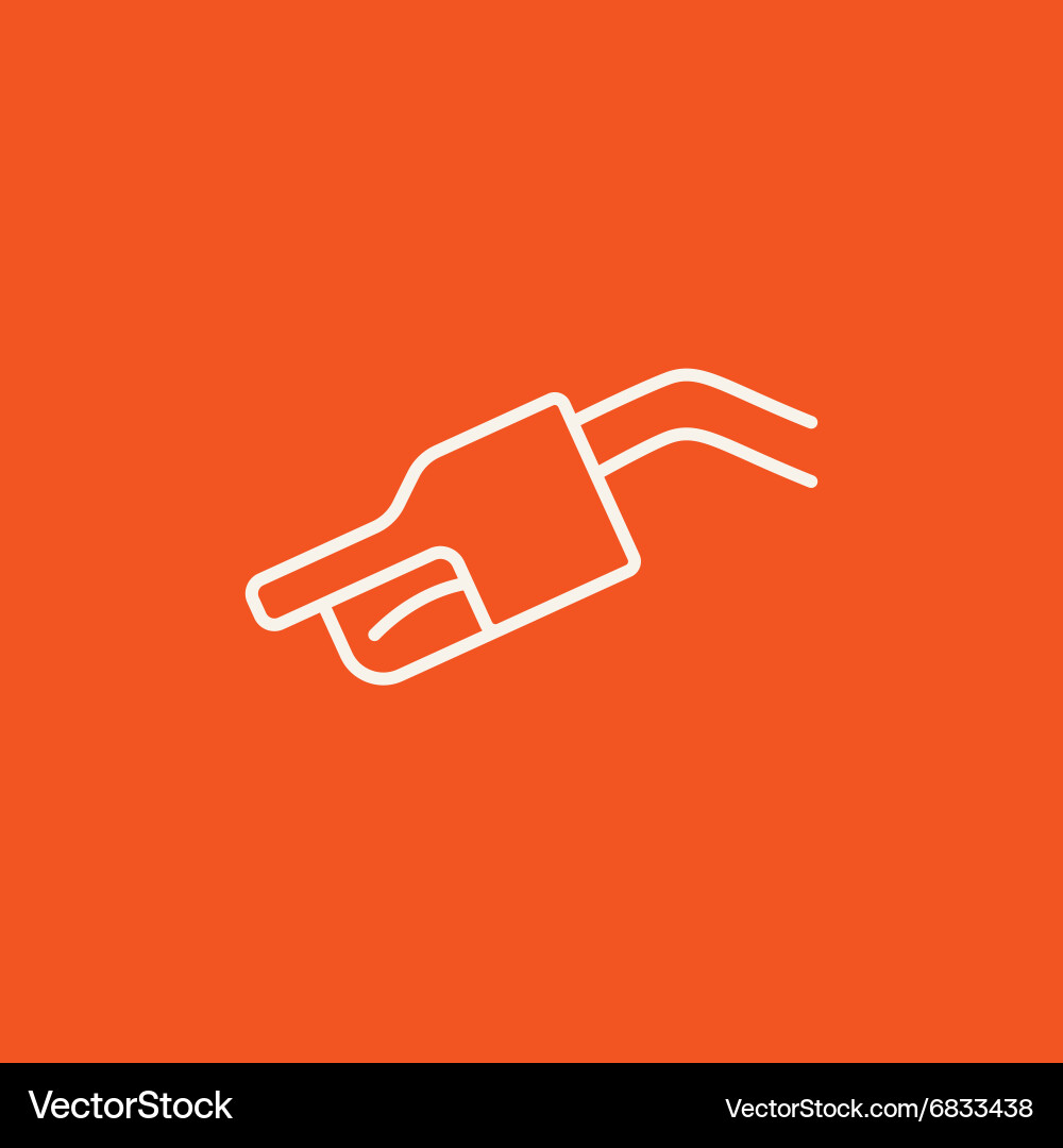 Gasoline pump nozzle line icon Royalty Free Vector Image