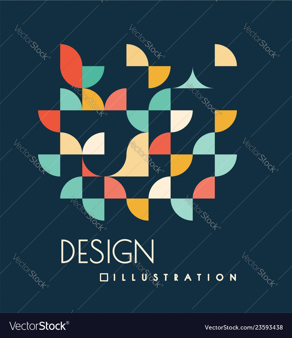 Geometric design with shapes in the style Vector Image