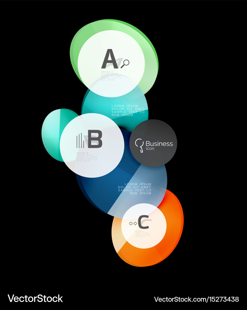 Glossy glass circle banner design template Vector Image