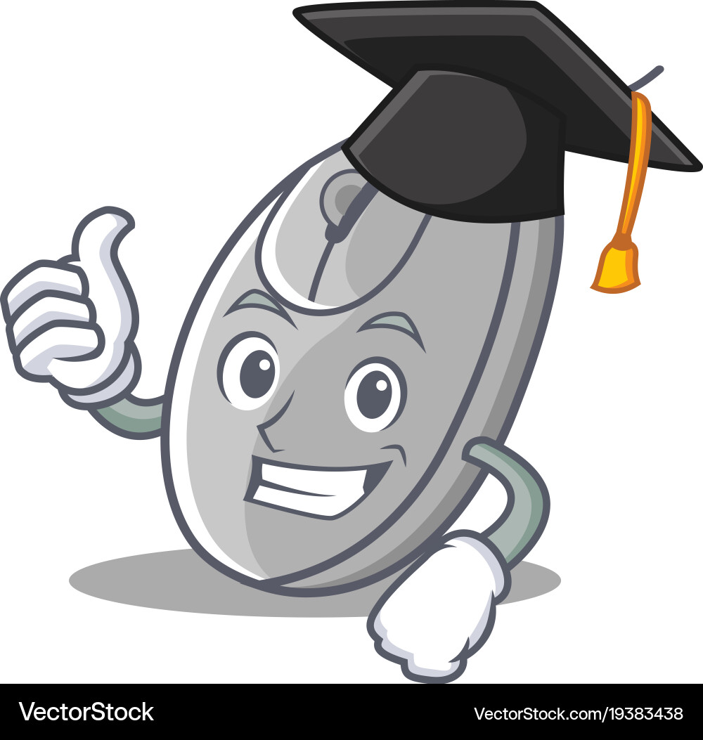 Graduation mouse character cartoon style Vector Image